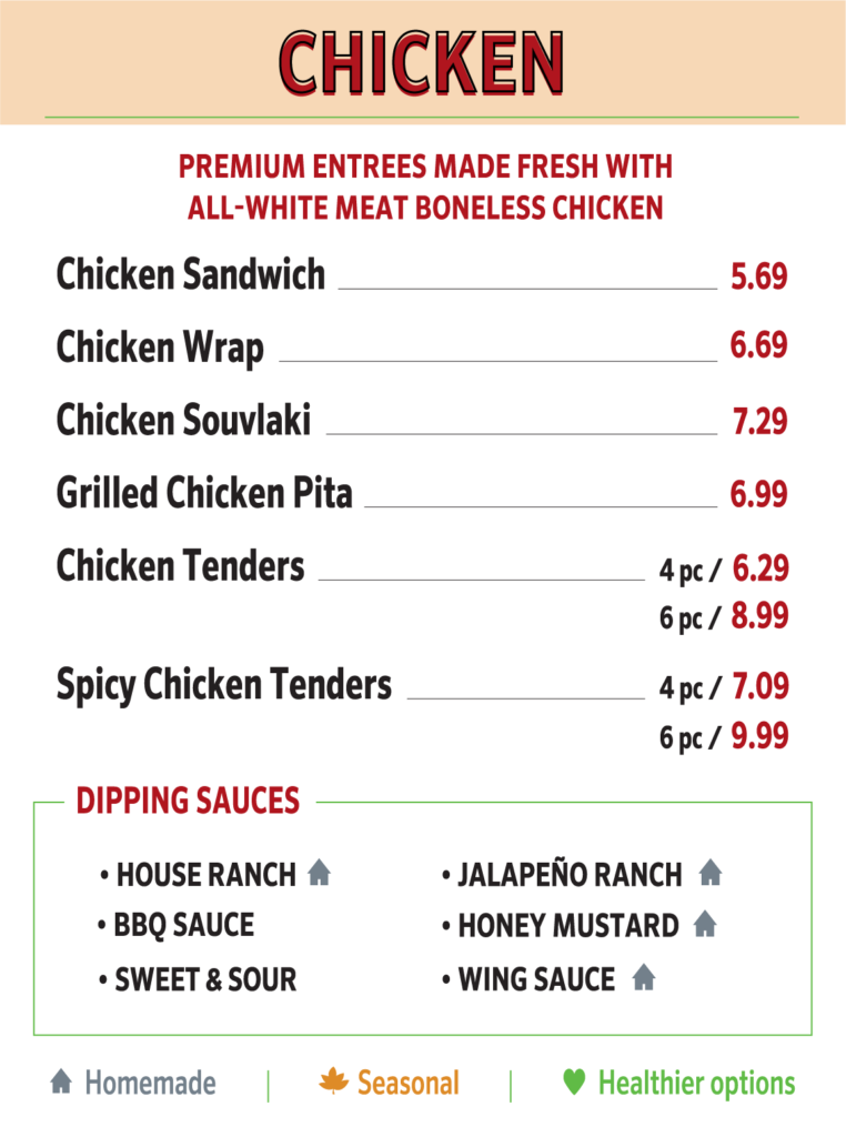 Menu | Dairi-O Restaurants