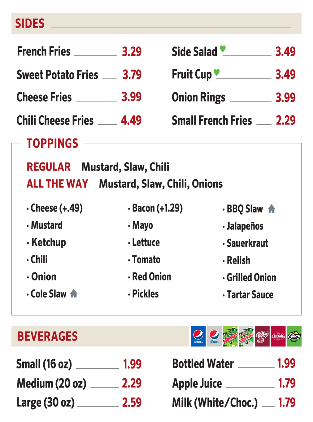 Menu | Dairi-O Restaurants